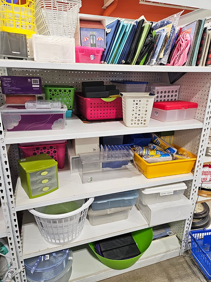 Organization heaven! From tiny drawer dividers to substantial storage bins, this aisle promises the Marie Kondo transformation your home has been begging for.