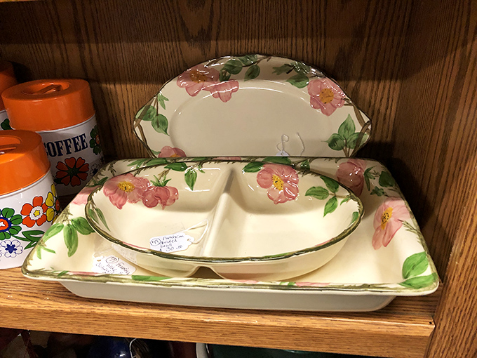 Grandmother's special occasion dinnerware lives on! These delicate floral serving pieces are ready to elevate your next dinner party beyond the paper plate zone.