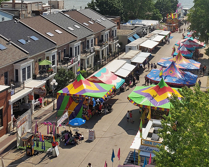 Colorful festival tents line Clear Lake's waterfront, where affordable lakeside living includes community celebrations that won't drain your savings.