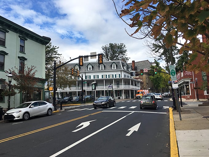 Doylestown's impressive architecture makes even a simple stroll feel grand. That hotel has welcomed more visitors than your chatty neighbor at a block party.