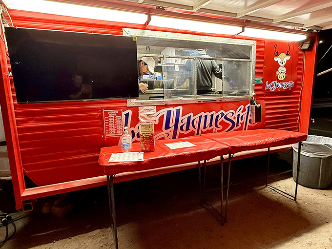 La Yaquesita's bright red food truck stands out like a ruby in the desert. Hot dog heaven on wheels has arrived in Avondale.