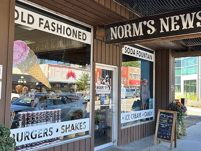 Norm's vintage storefront whispers sweet nothings about burgers, shakes, and simpler times &ndash; nostalgia you can taste.