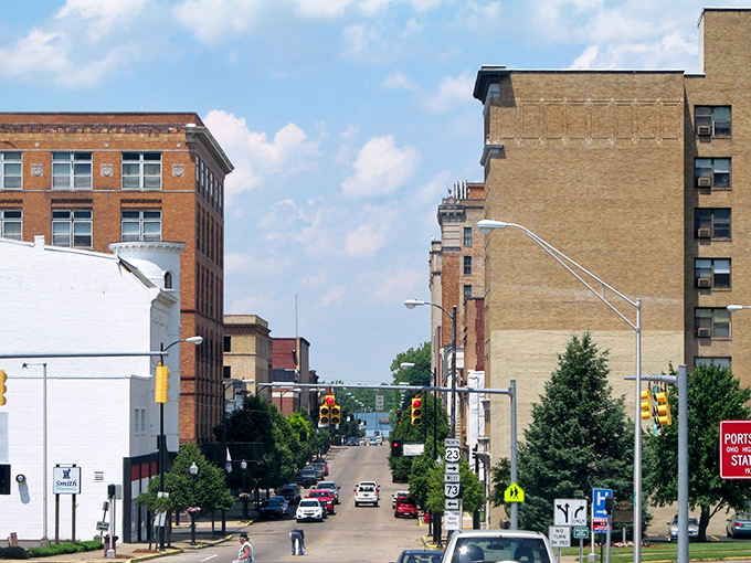 Portsmouth's historic downtown showcases beautiful brick buildings where river town charm meets affordable retirement living.