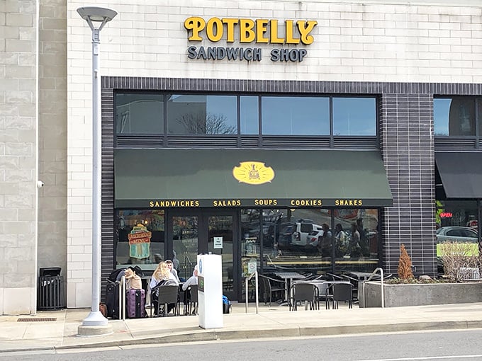 Potbelly's sleek urban storefront fits perfectly into Nashville's Gulch &ndash; where sandwich efficiency meets unexpected flavor.