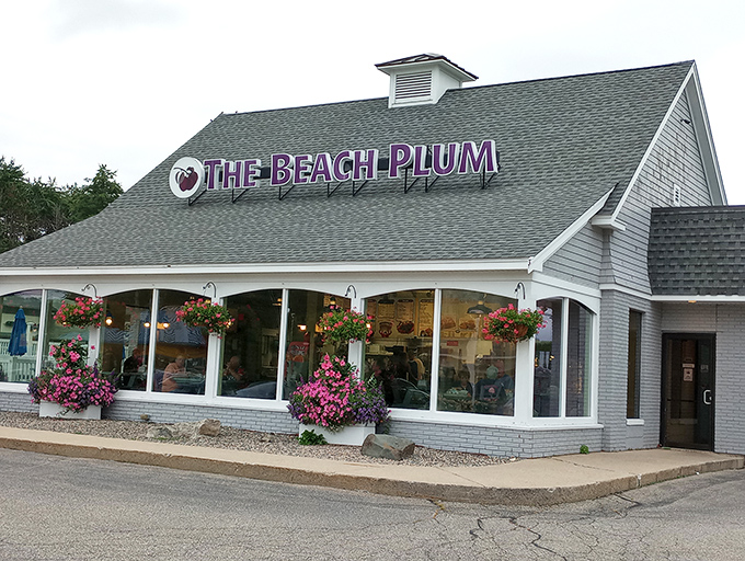 The Beach Plum's gray shingled charm and hanging flowers create the perfect setting for lobster roll happiness.
