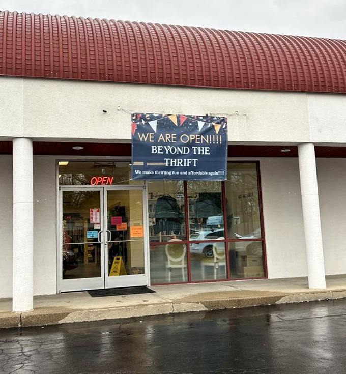 Beyond the Thrift's distinctive red roof shelters treasures that make "thrifting fun and affordable" as promised.