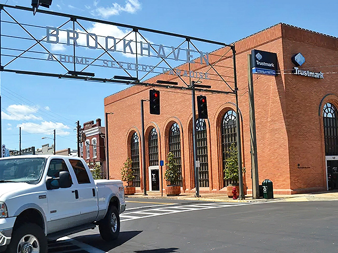 Sunlight plays across Brookhaven's brick facades, highlighting a downtown where fixed incomes find unexpected breathing room.