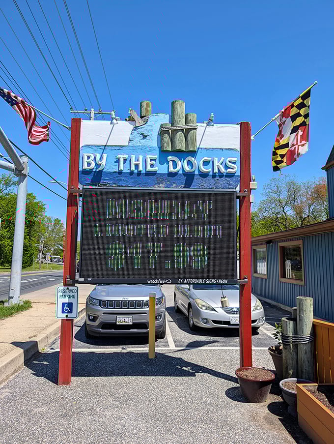 When the sign promises fresh seafood and the building sits on actual water, magic happens.