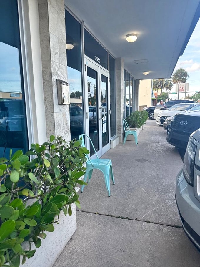 The blue and white sign says it all&mdash;Captain Jim's is where seafood speaks for itself without needing a fancy translator.