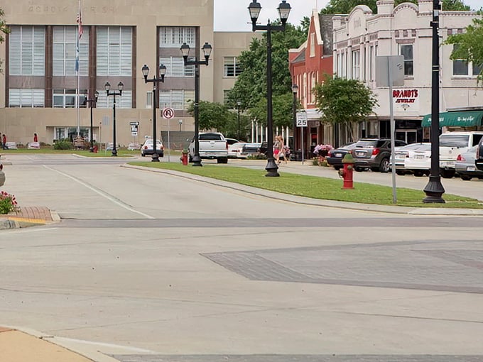 The brick facades of Crowley's Main Street have witnessed generations of parades, first dates, and Saturday shopping trips.