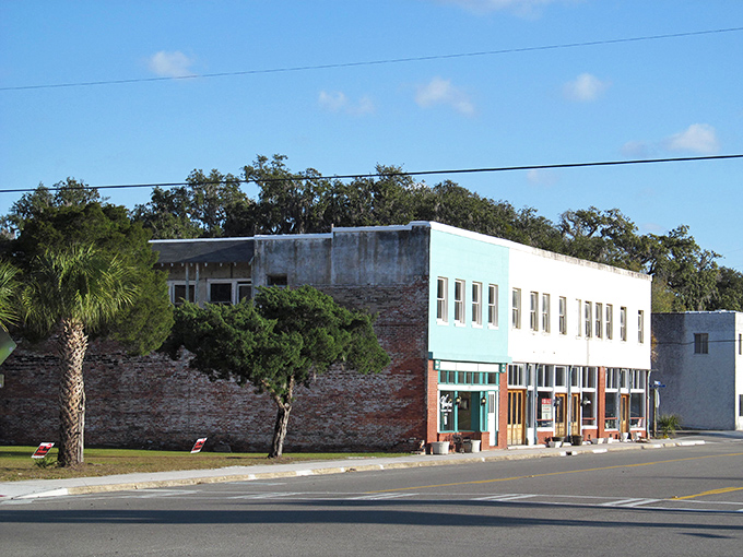 Historic buildings in Darien show their weathered character proudly, standing strong against coastal elements and the rush of modern life.