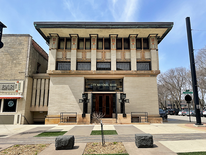 The City National Bank building stands as a testament to Mason City's architectural heritage and commitment to preserving history.