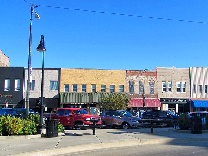These brick buildings have weathered decades of economic ups and downs, standing strong like the community they serve.