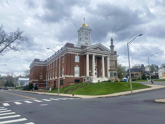 The impressive architecture of downtown Meriden creates a skyline that's both grand and approachable—perfect for exploring on two feet rather than four wheels.
