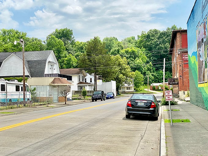 Colorful murals and cozy homes remind you that community pride lives on every block.