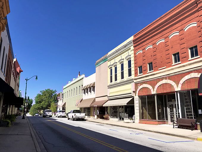 The colorful buildings of Newberry create a streetscape that's both historically significant and Instagram-worthy - no filter needed!