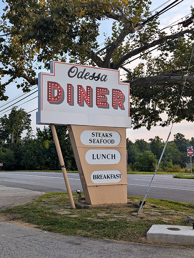 Odessa Diner's vintage sign has pointed hungry travelers toward happiness for generations. This isn't just a sign &ndash; it's a promise!