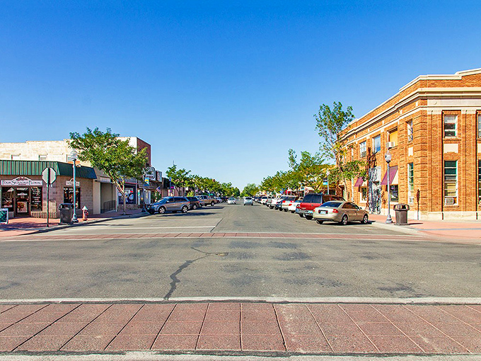Blue skies stretch endlessly over Powell's downtown &ndash; where college town energy meets small-town Wyoming friendliness.