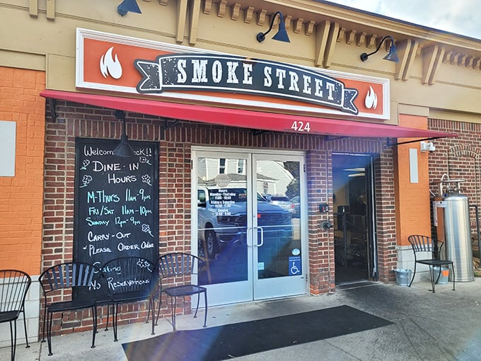 Behind that unassuming awning and simple sign lies a world of barbecue wonder. Smoke Street keeps it humble while the flavors soar.