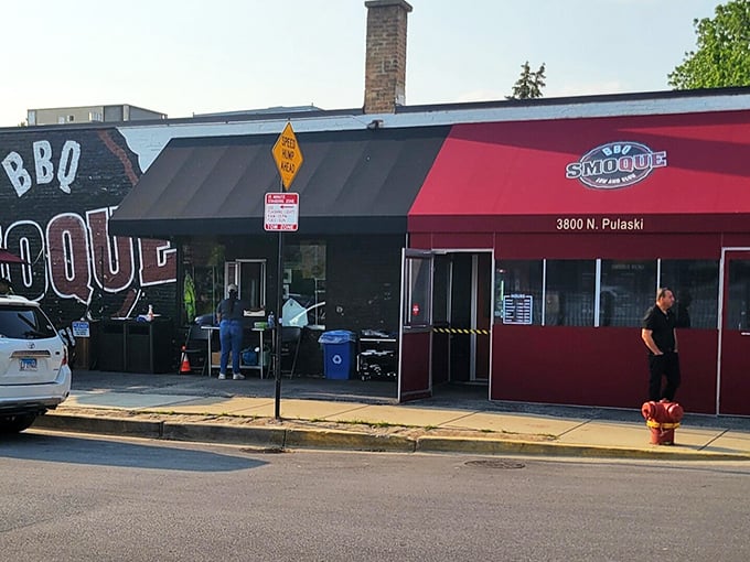 Smoque BBQ (Chicago): Red awning, simple storefront&mdash;Smoque proves that BBQ greatness doesn't need fancy packaging, just like The Beatles didn't need Auto-Tune.