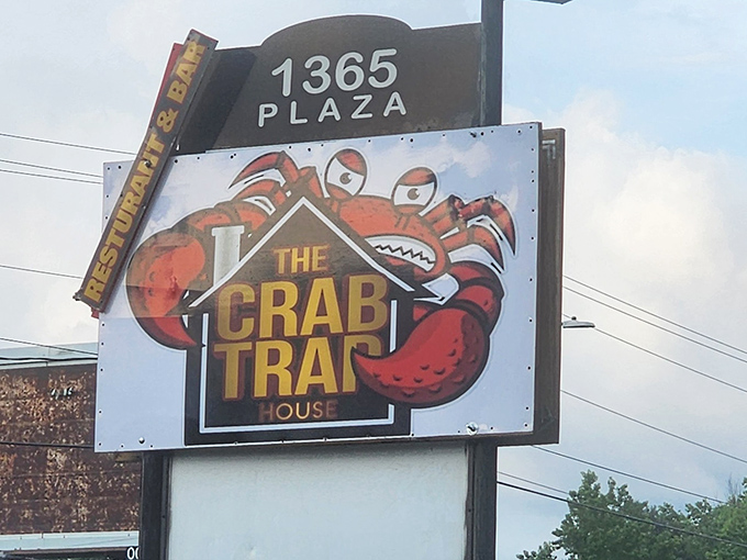 That angry crab on the sign isn't just cute &ndash; it's warning you about the deliciously spicy seafood inside.