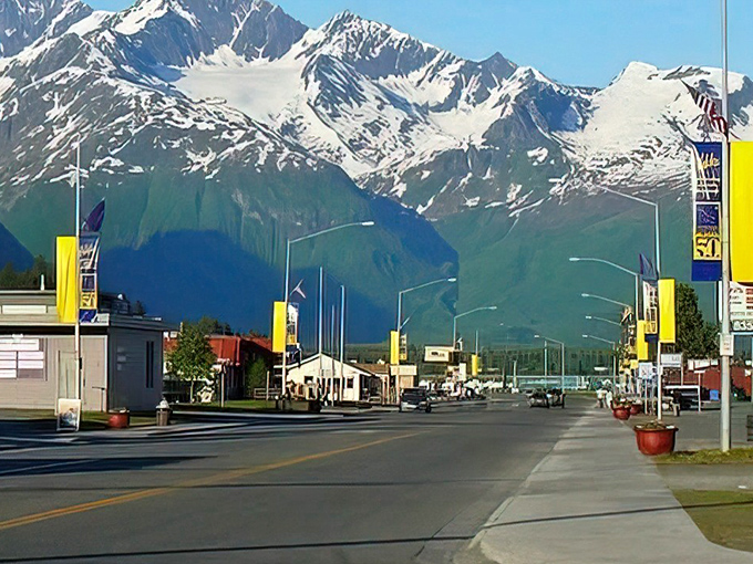 Those aren't movie backdrops&mdash;just the everyday mountain views that make Valdez locals smile during their morning commute.