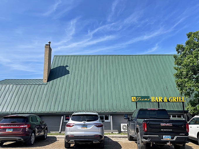 The A Frame Bar & Grill&mdash;where the roof design ensures snow slides off and cold beers slide down equally efficiently.