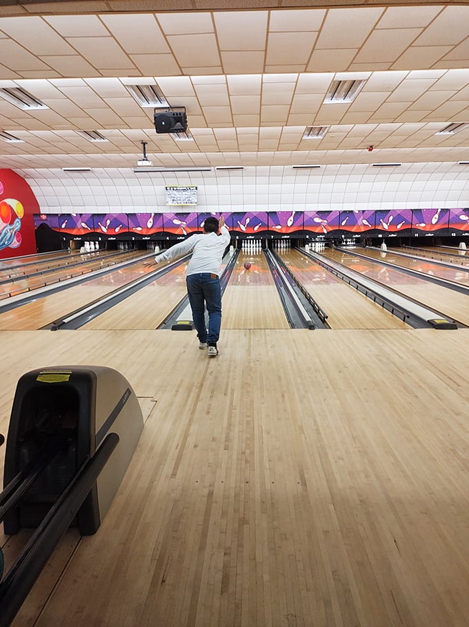 AMF Boulevard Lanes proves bowling never goes out of style. The satisfying crack of pins being struck echoes through this classic alley where retirement leagues forge friendships.