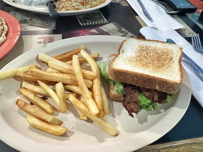 Simple pleasures done right&mdash;a BLT that proves sometimes the classics outshine the greatest hits, especially with those crispy fries.