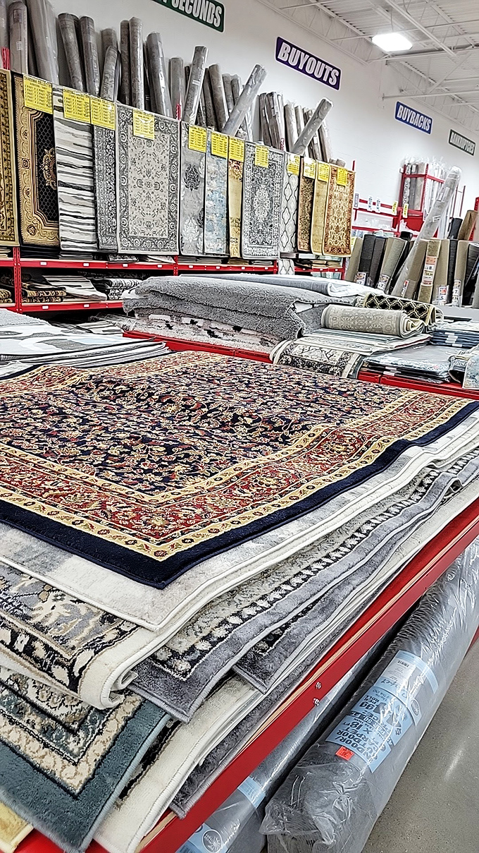 Rug shopping that doesn't require a small loan. These intricate patterns would make any interior designer nod in approval.