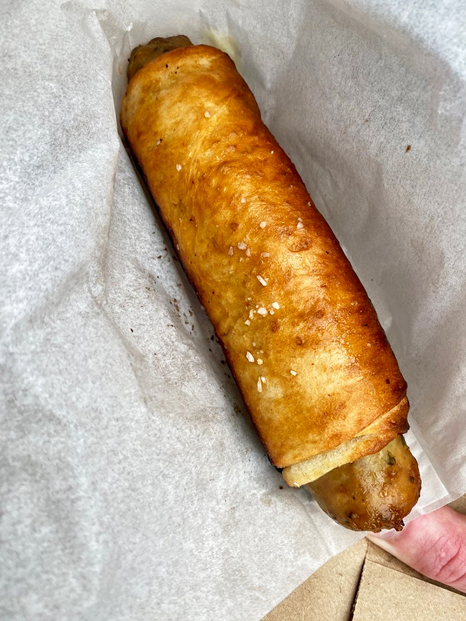 That golden-brown exterior promises the kind of savory satisfaction that makes lunch breaks feel like mini-vacations.