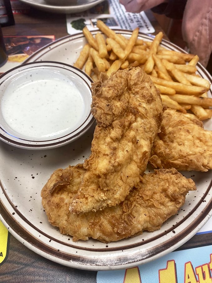 Chicken tenders that actually deserve the name "tender," with fries that wouldn't dare show up at your table anything less than golden-perfect.