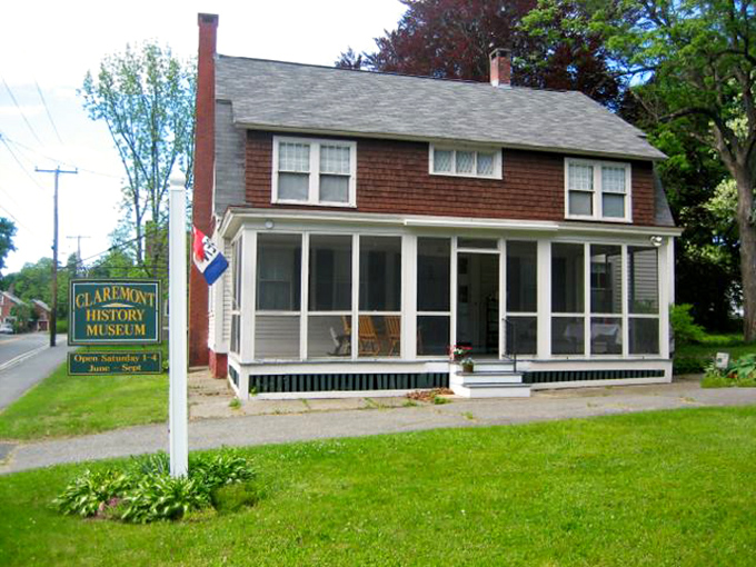 The Claremont History Museum preserves local stories in a classic New England home, complete with welcoming porch perfect for contemplating the past.