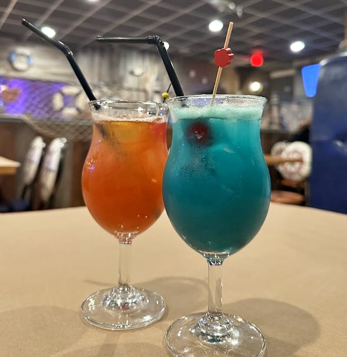 Cocktails that look like the ocean decided to dress up for a night out. One sip and you're on vacation, even if it's just Tuesday.