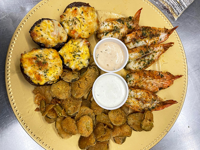 The seafood sampler that settles all arguments: "I can't decide what to order" meets "I want to try everything" in perfect harmony.