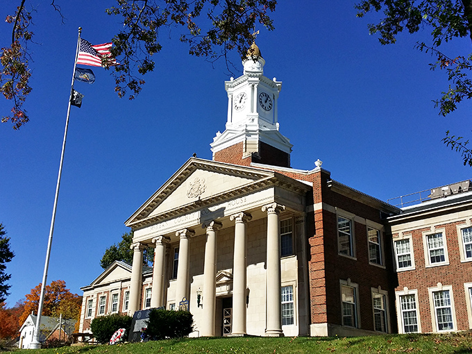 The courthouse stands as Smethport's architectural masterpiece, its columns and clock tower projecting small-town authority with unexpected grandeur. Democracy looks good in brick and mortar.
