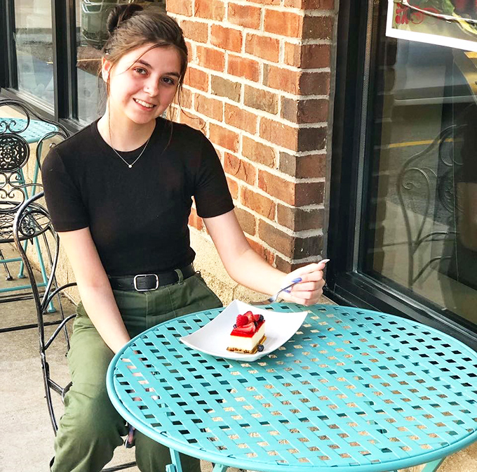 Outdoor dining with a side of joy&mdash;sometimes the best part of a great dessert is the moment of anticipation right before the first bite.