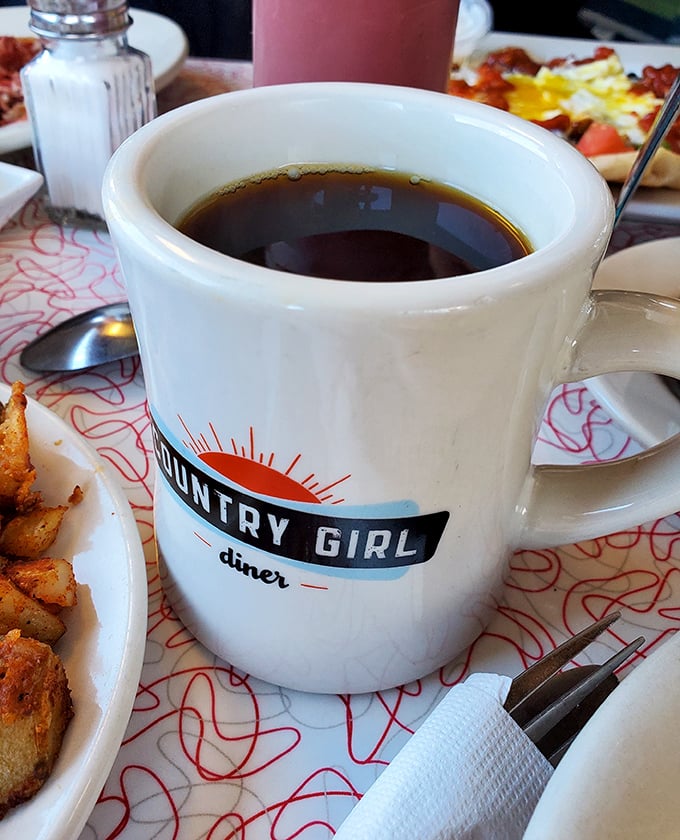 That first sip of diner coffee &ndash; strong enough to jumpstart your day while the branded mug becomes part of the experience.