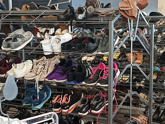 Footwear fantasies come true! Every shelf holds potential for that perfect pair you didn't know you needed until this very moment.