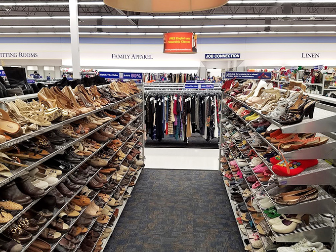 The shoe section: where practical meets whimsical. From sensible flats to statement heels, your next favorite footwear awaits discovery.