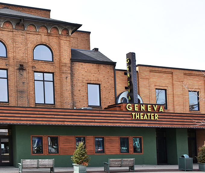 The Geneva Theater marquee still glows with small-town charm. In an age of streaming, there's something rebelliously joyful about sharing popcorn in the dark.