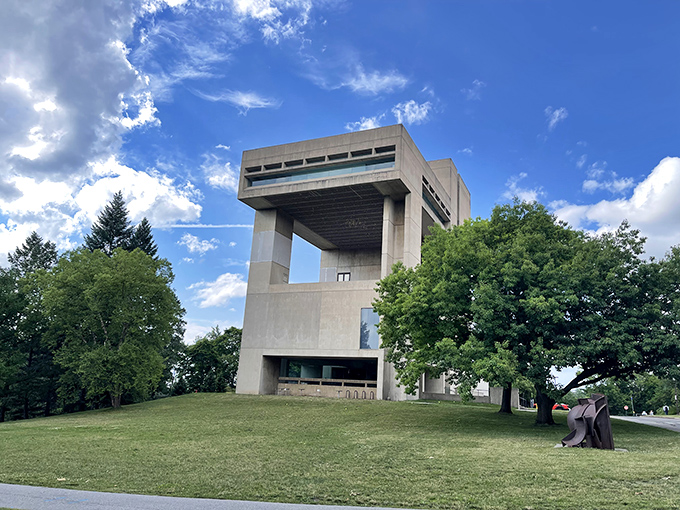 The Johnson Museum's brutalist architecture either speaks to your soul or makes you wonder who approved this, no middle ground here.