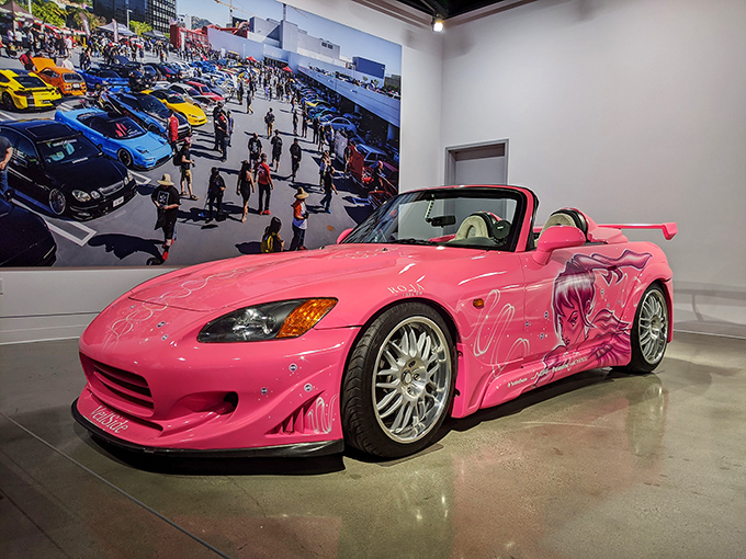 Fast and furious indeed! This customized pink Honda S2000 showcases California car culture's creative expression &ndash; where vehicles become rolling canvases of personal style.