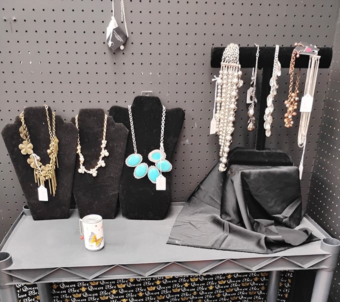 Sparkle seekers rejoice! These necklaces and baubles await their moment to shine, with that turquoise statement piece stealing the show.