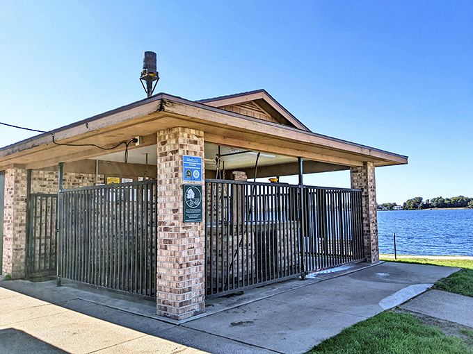 Even the fish cleaning station gets a waterfront view in Ludington. Talk about workplace perks that would make corporate America jealous.