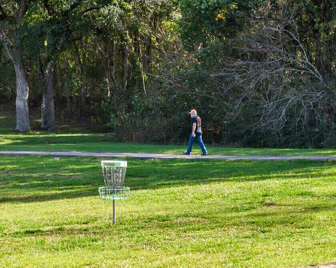 Disc golf in Magnolia City Park—where retirement means having time to perfect your throw while surrounded by Louisiana greenery.