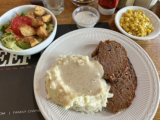 Meatloaf and mashed potatoes with gravy&mdash;the plate that launched a thousand childhood memories. Nostalgia you can eat with a fork.