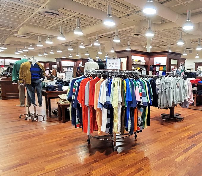 Men's clothing displays that actually make shopping enjoyable. No hunting through disorganized racks&mdash;everything's visible, accessible, and surprisingly stylish.