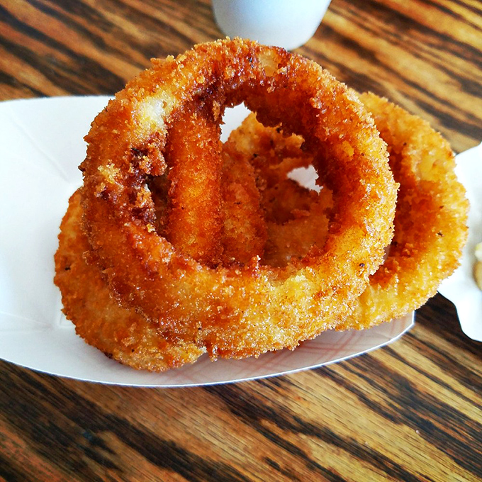 Golden, crispy perfection with that telltale crunch that echoes across the parking lot, making everyone instantly jealous.