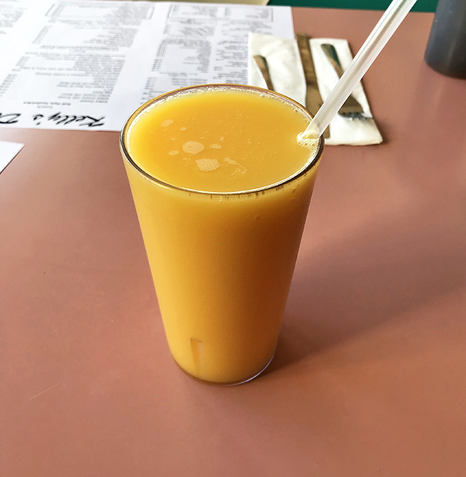 Orange juice so vibrant it could jumpstart your day without caffeine. In this glass lives sunshine you can actually drink&mdash;vitamin C never looked so appealing.
